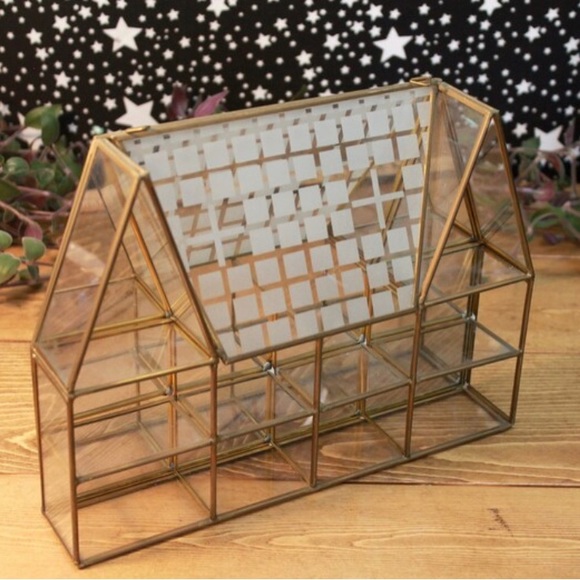 Source Unknown | Accents | Vintage House Shaped Mirrored Glass Display ...
